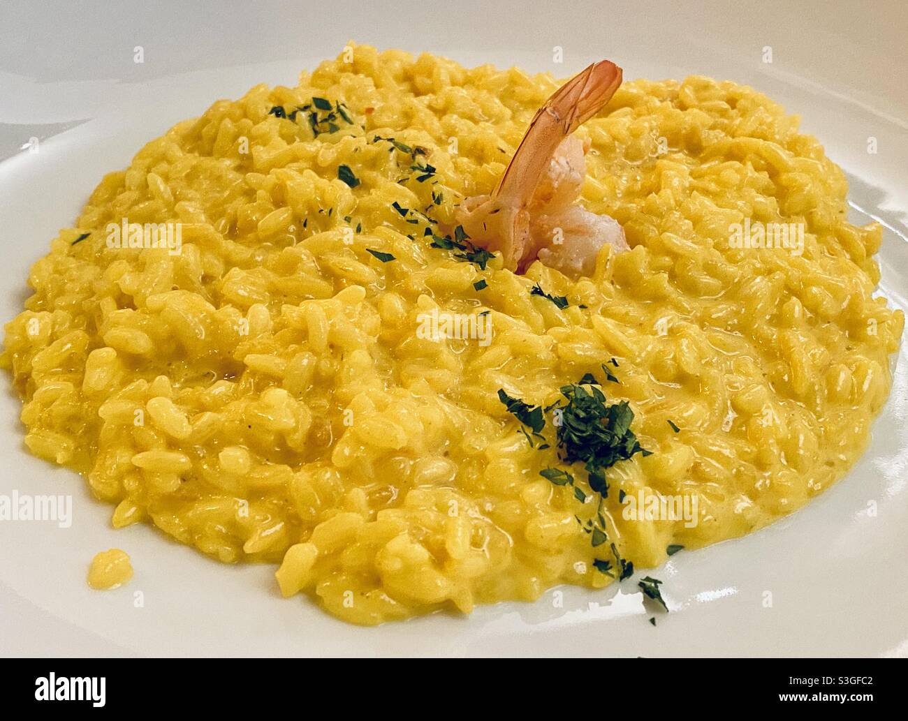 Risotto with lemon, prawns and saffron done to perfection in Rome ...