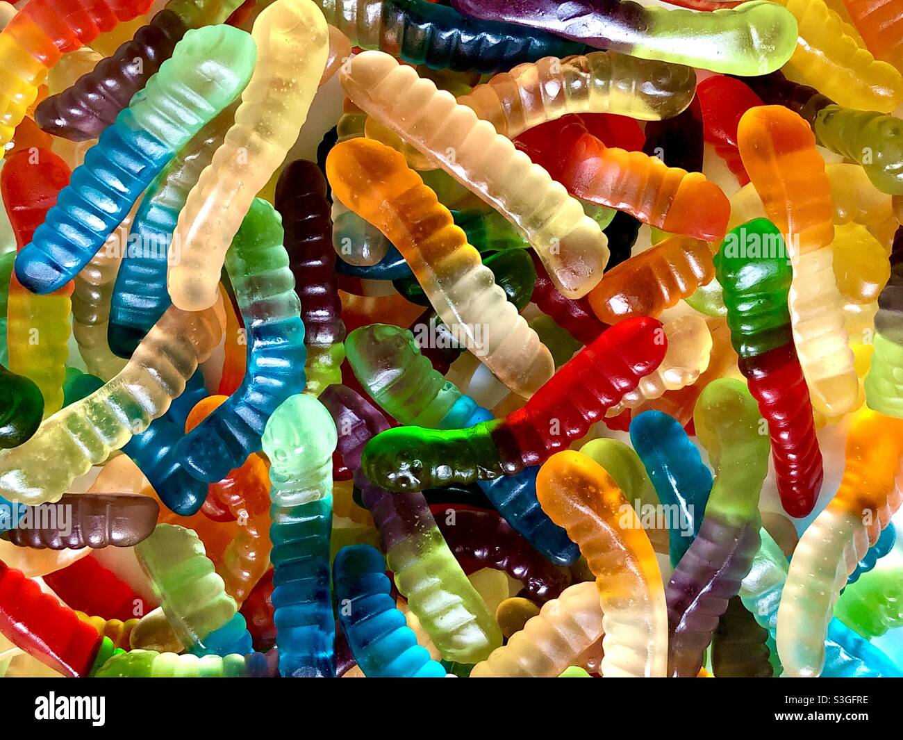 Gummy worms hi-res stock photography and images - Alamy