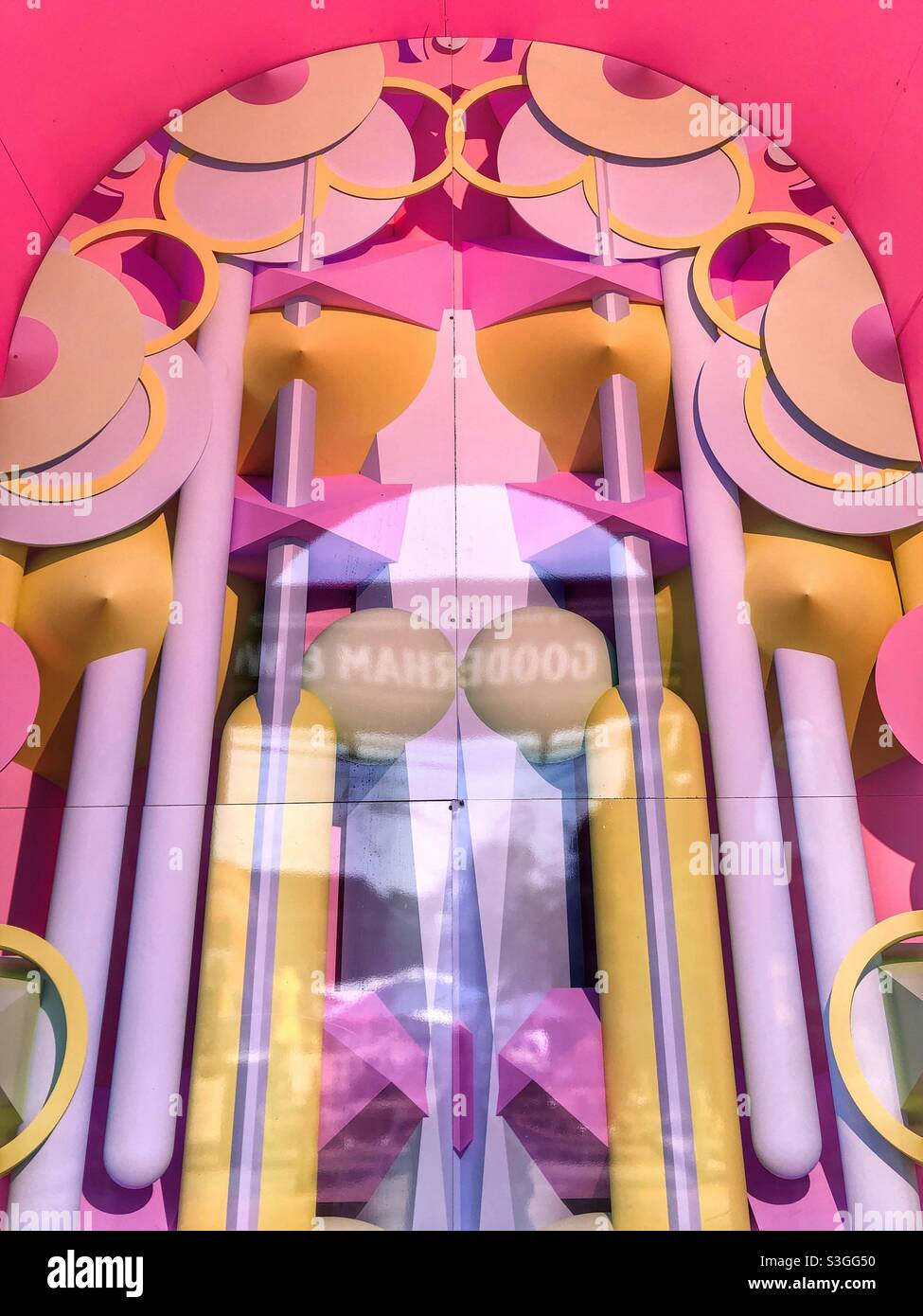 Shiny reflection of colourful shapes Stock Photo - Alamy