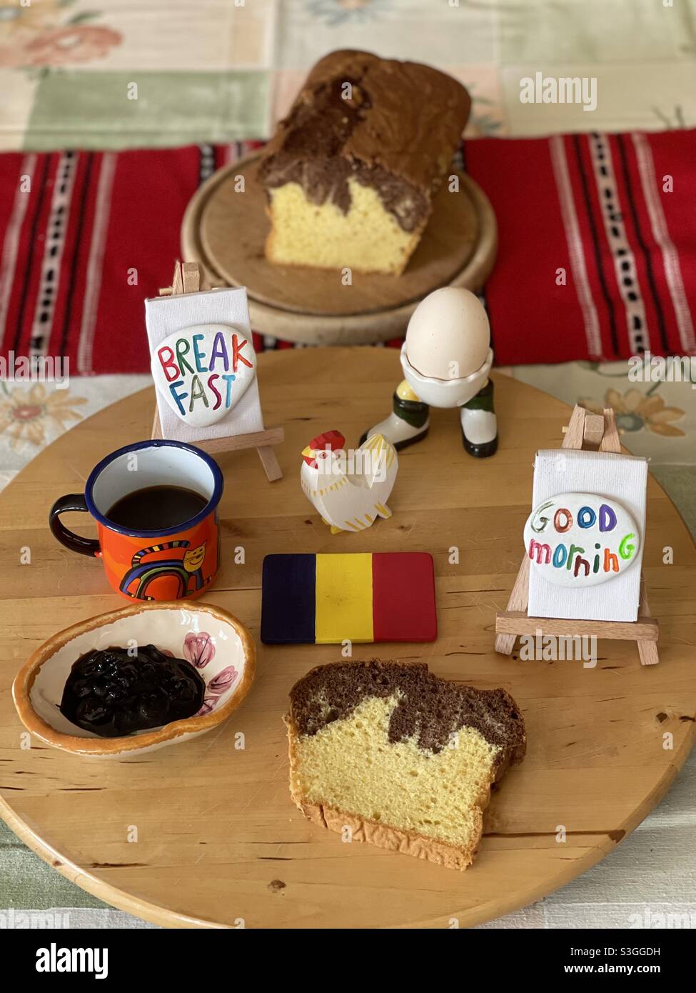 Creative breakfast at home in Romania Stock Photo - Alamy