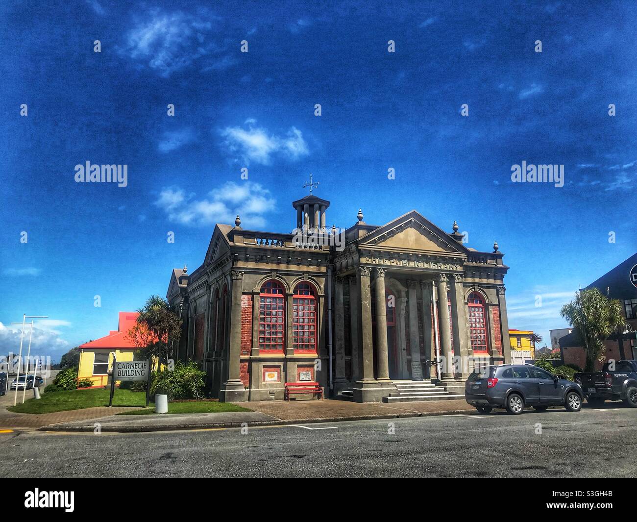 Carnegie Library Building, Hokitika, South Island, New Zealand Stock ...