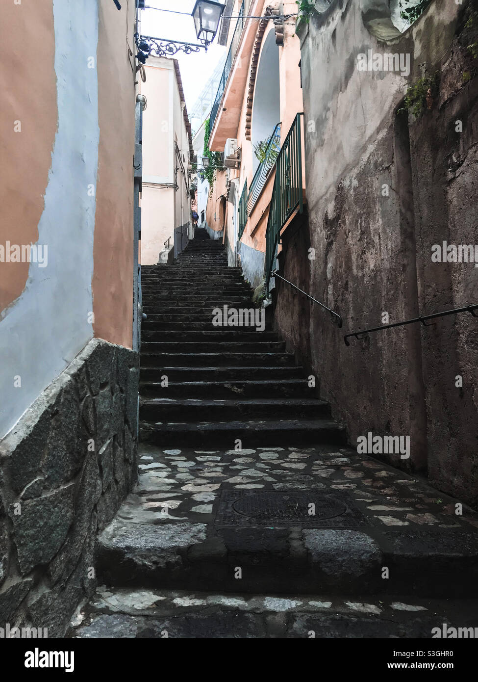 Stone staircase in Positano, Italy Stock Photo - Alamy