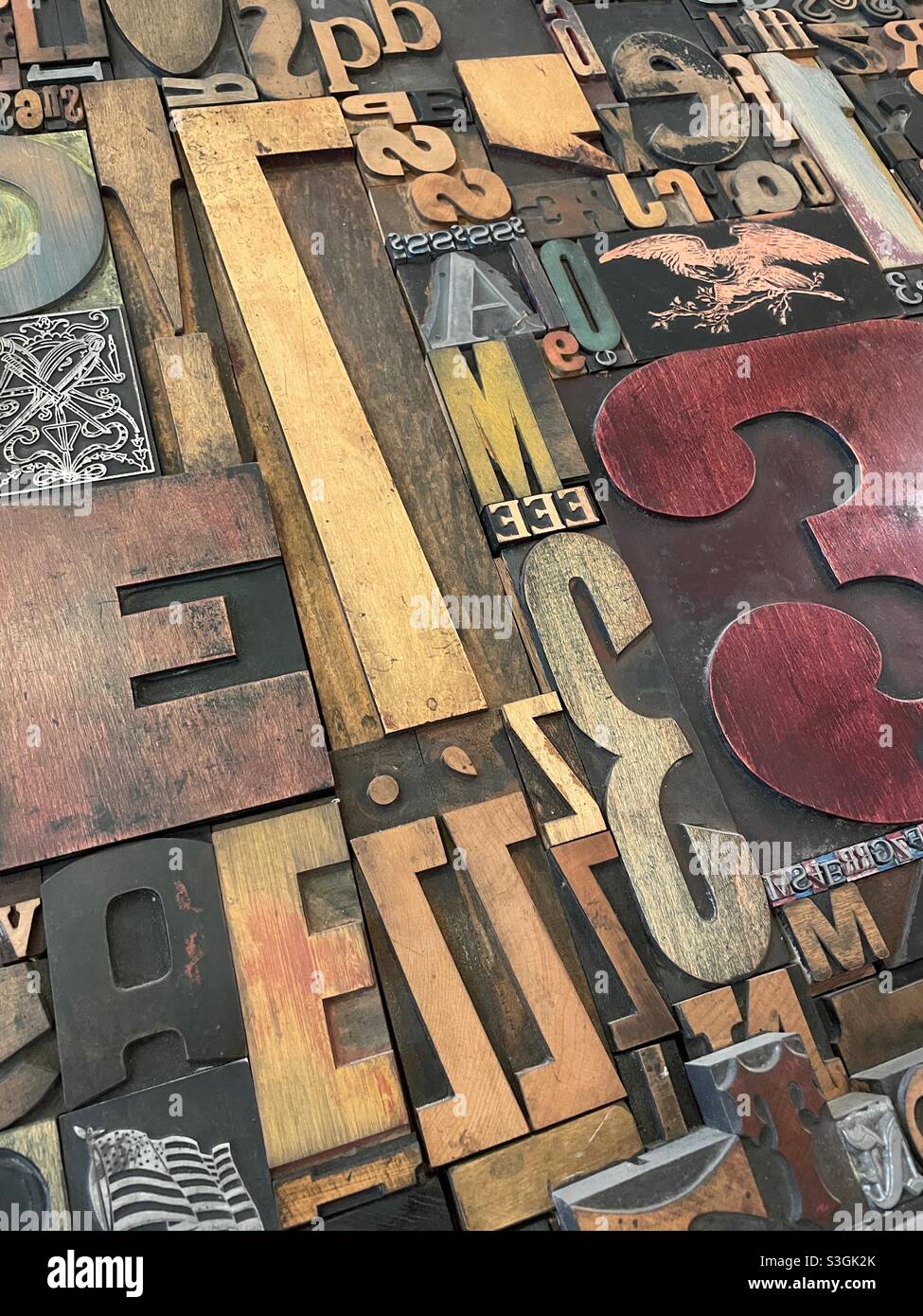 Printing blocks on display, USA Stock Photo - Alamy