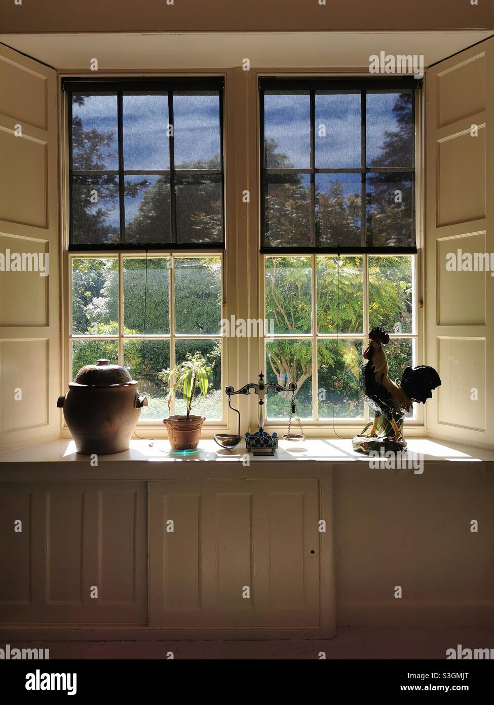 Agatha Christie kitchen window in Isle of Wight Greenway Stock Photo ...