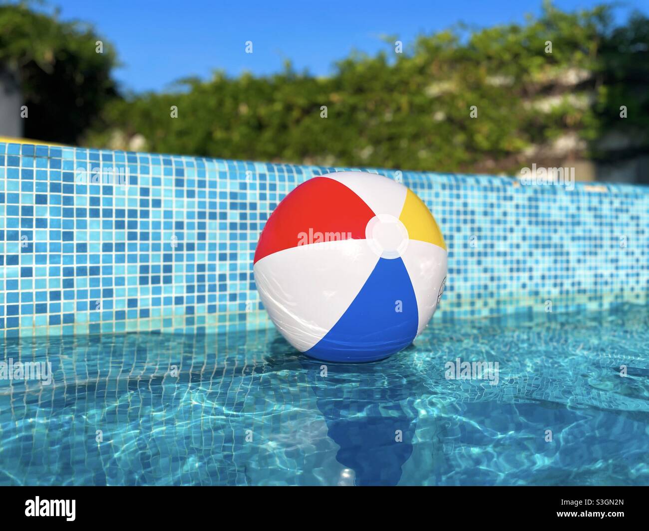 Colorful waterball in the pool Stock Photo - Alamy