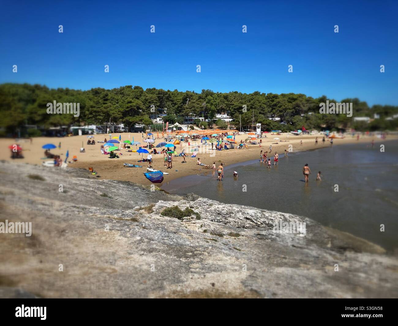 Beach in Vieste, Italy Stock Photo - Alamy