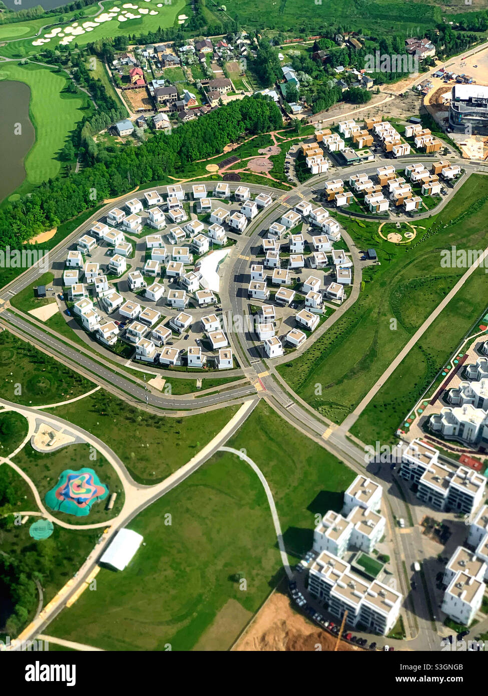 top view of geometric buildings Stock Photo - Alamy