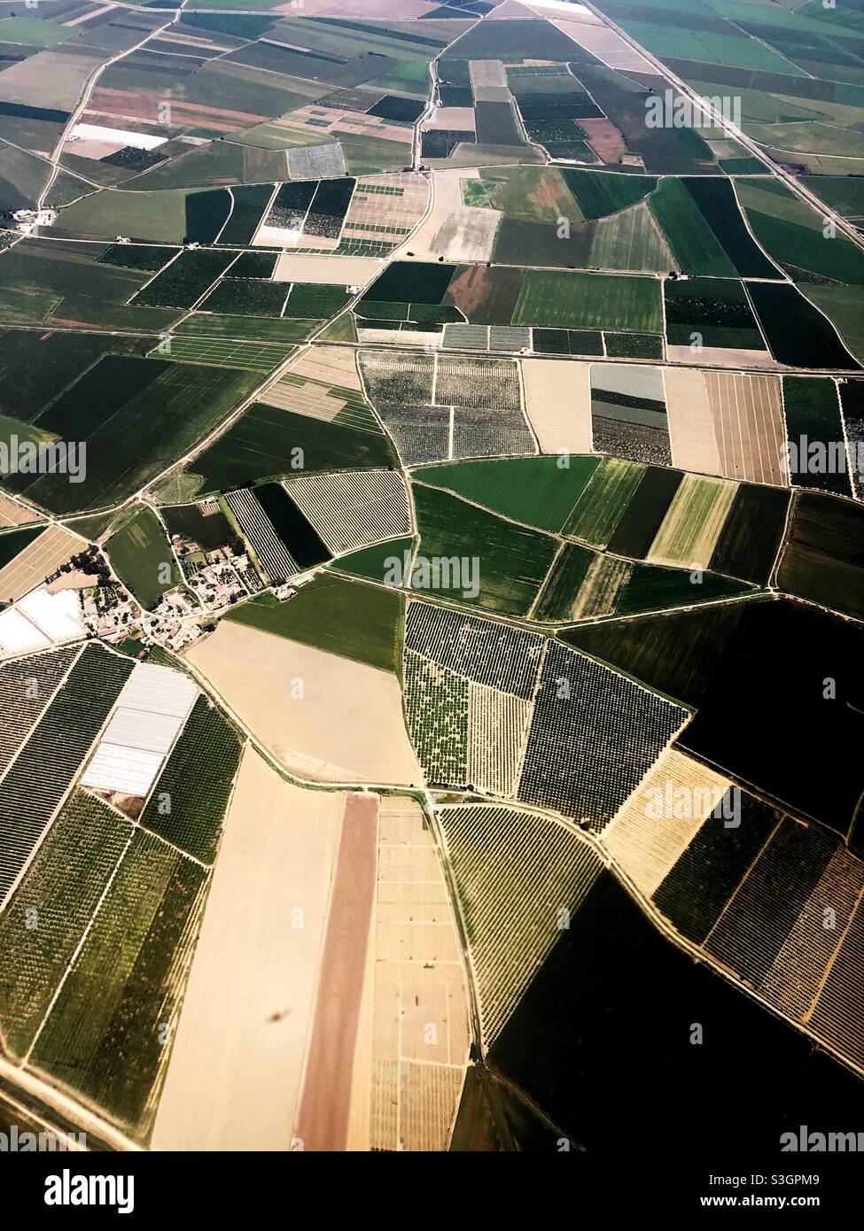 Aerial shot of Greenfields Stock Photo - Alamy