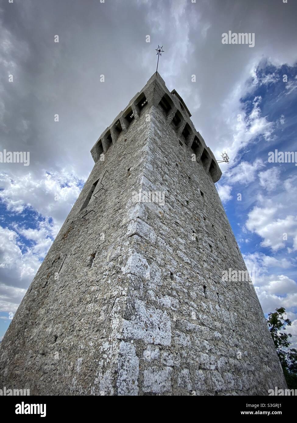 Third tower in the fortress of San Marino Stock Photo - Alamy