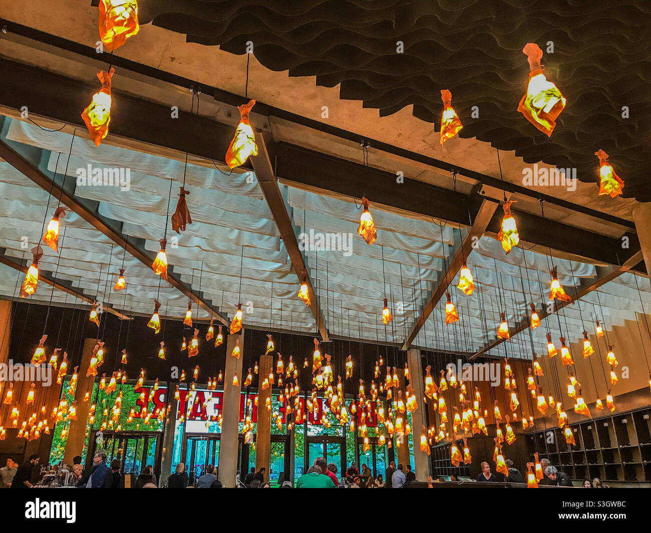 Abstract & contemporary contemporary lighting at the Bridge theatre ...