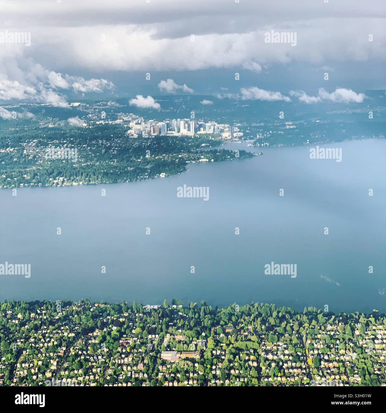 June, 2021, flying over Seattle, Washington, United States Stock Photo ...