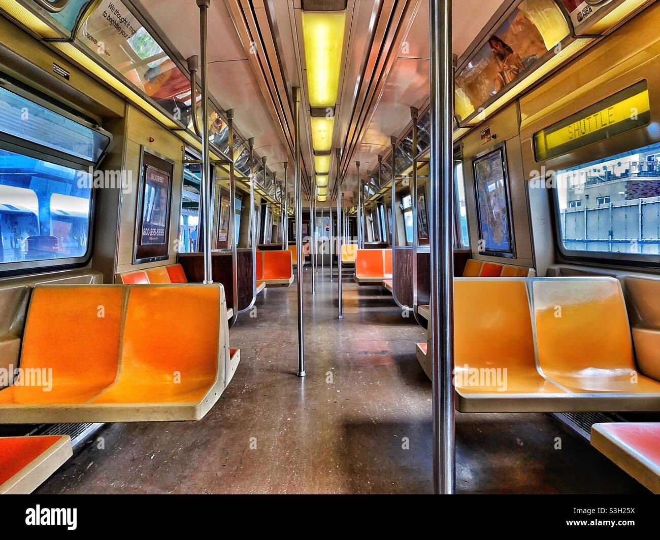 Empty subway car new york hi-res stock photography and images - Alamy