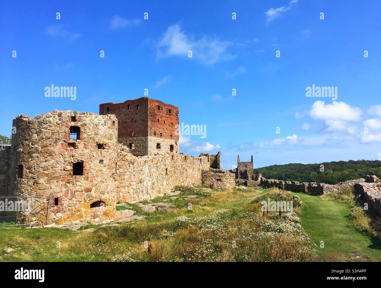 Hammershus castle ruins hi-res stock photography and images - Alamy