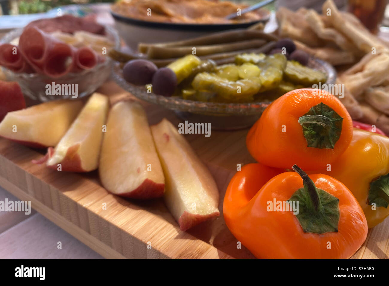 Charcuterie board humus hi-res stock photography and images - Alamy