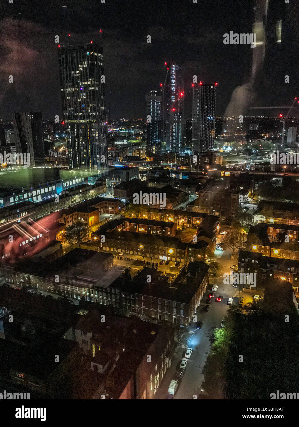Manchester skyline at night Stock Photo - Alamy