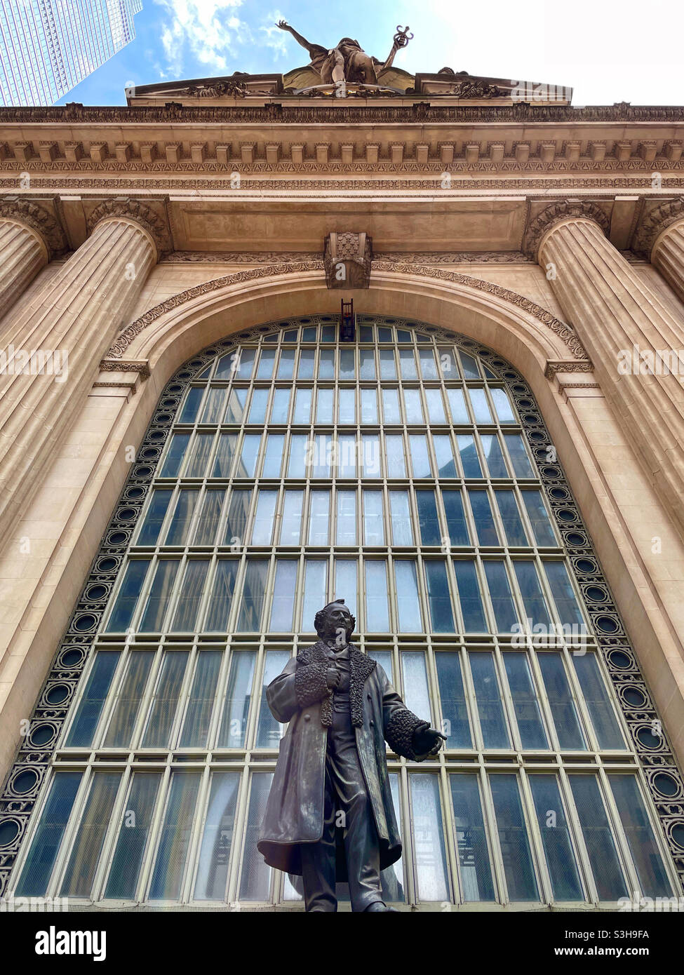 The statue of Cornelius Vanderbilt stands in front of Grand Central ...
