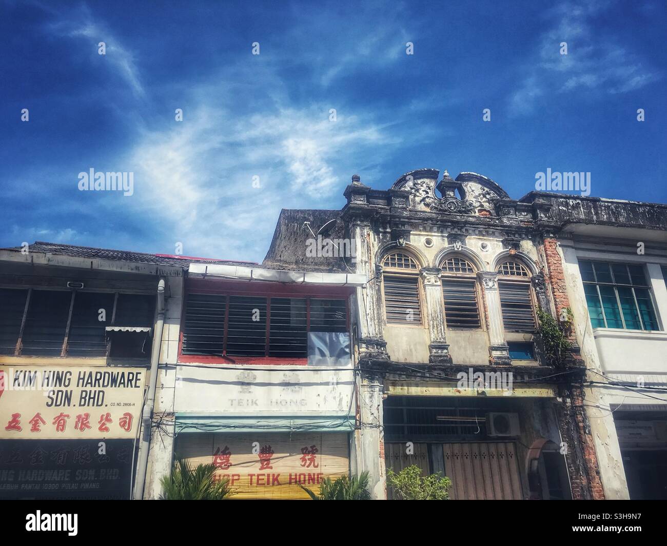 Historic shophouse buildings in George Town, Penang, Malaysia Stock ...