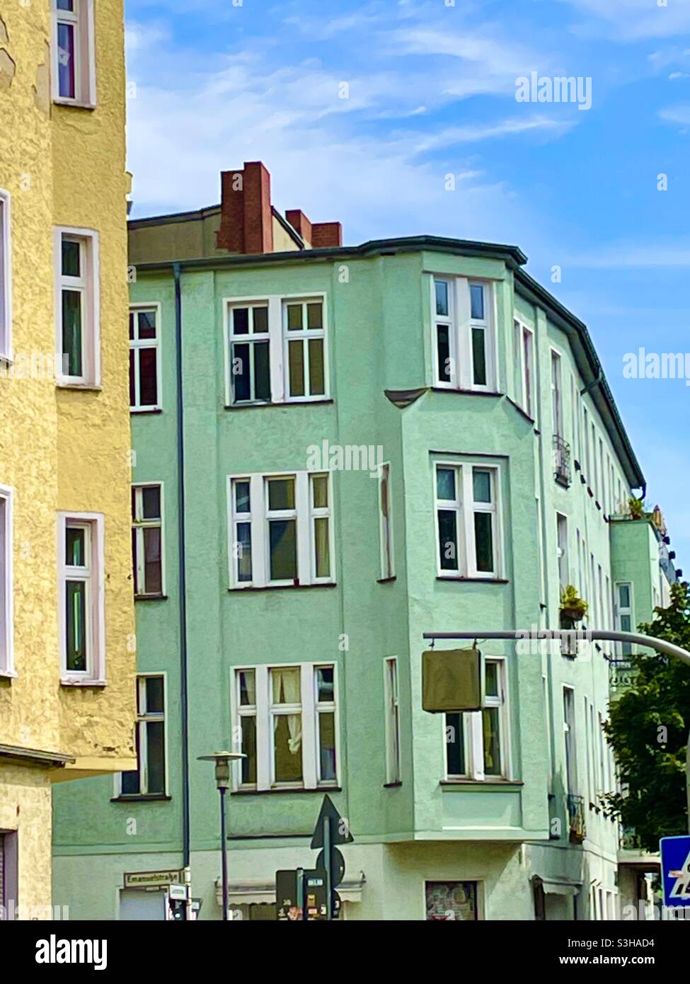 Colorful East German buildings Stock Photo - Alamy