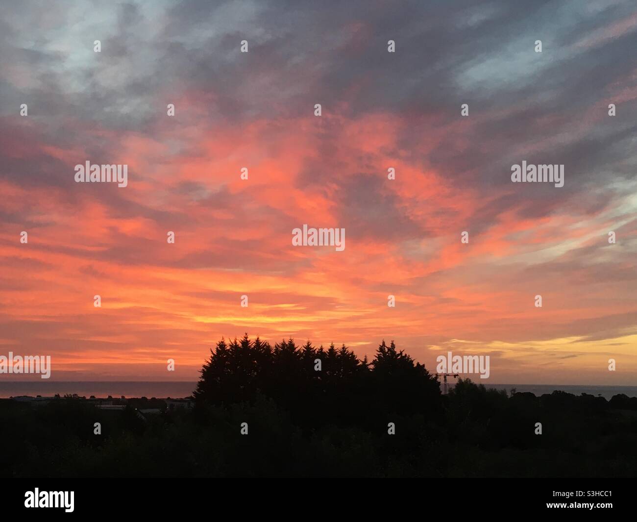 Sunrise, fire, sky Stock Photo - Alamy