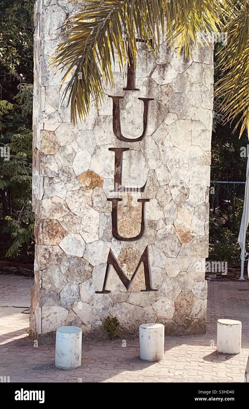Tulum sign in stone hi-res stock photography and images - Alamy