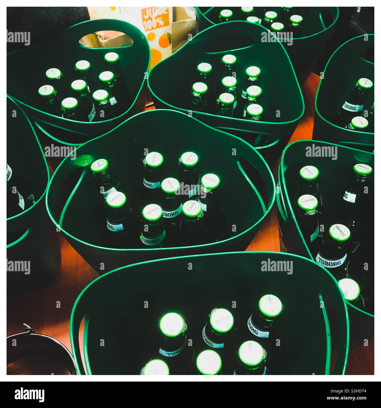 Beers in buckets at a party Stock Photo - Alamy