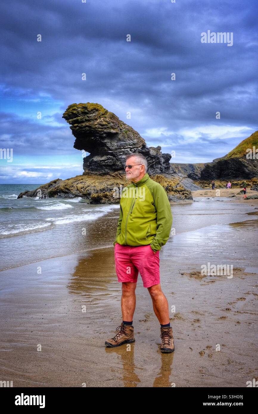 Colourful Beach Man Stock Photo - Alamy