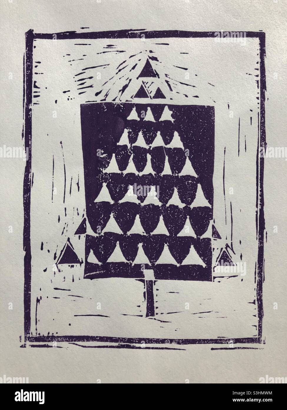Linoleum Tree Prints