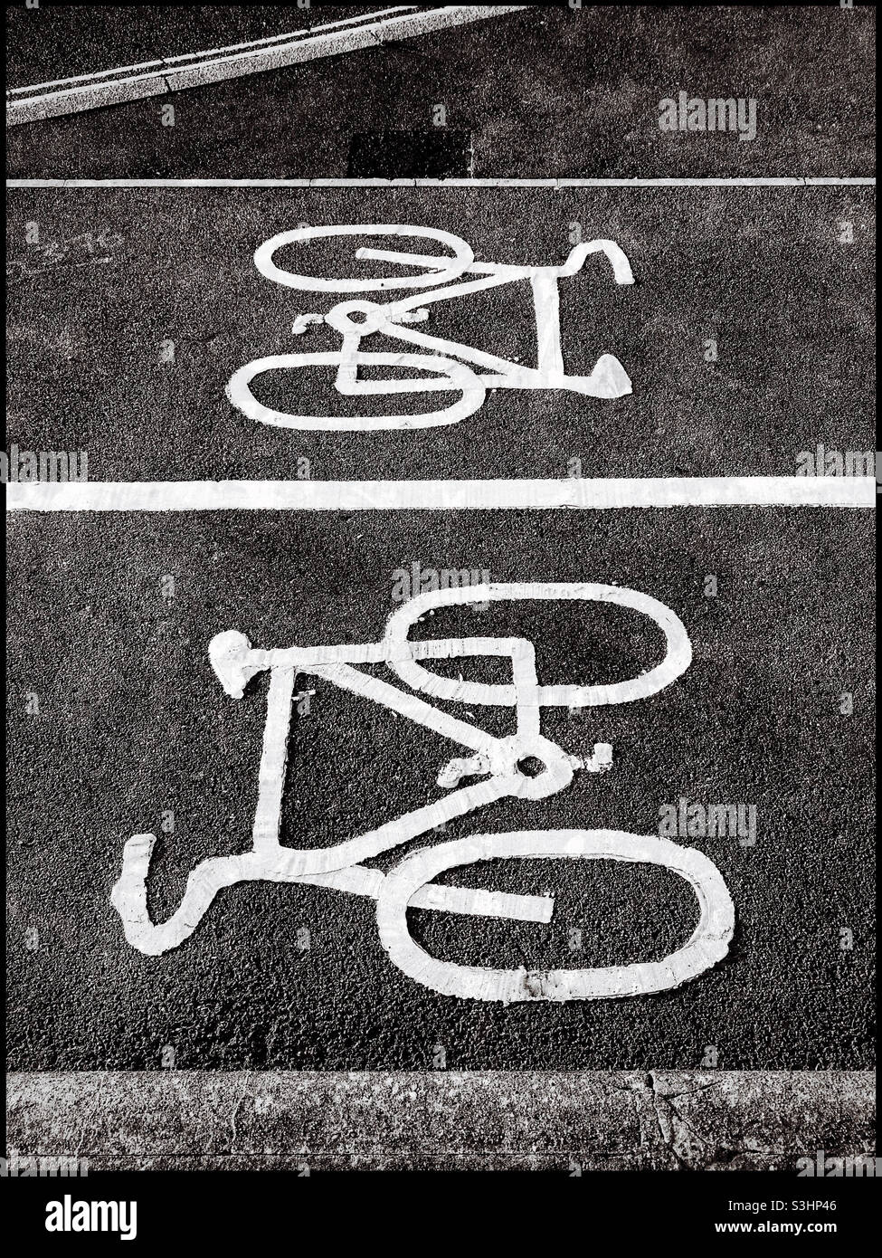 Logos of bicycles indicating a two way cycle lane. Cycling - great ...