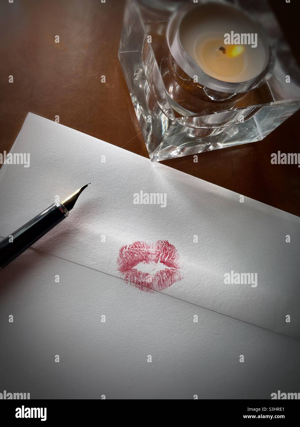 Love letter is sealed with a kiss Stock Photo - Alamy