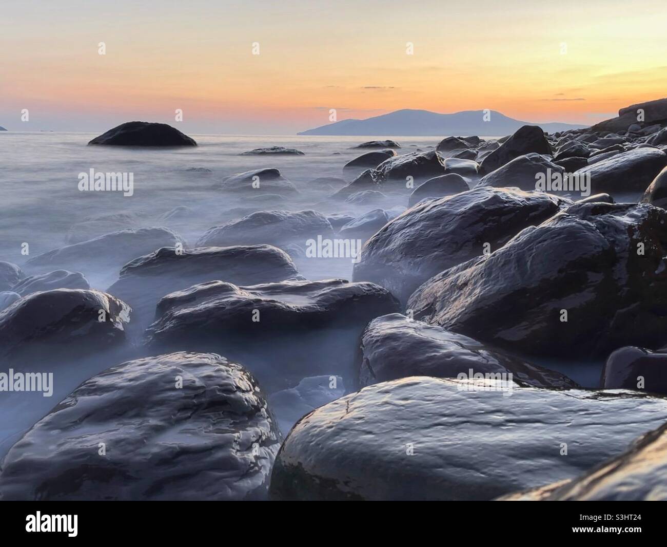 Water and rocks, BallinSkellig Bay, Kerry coast, Ireland, August ...