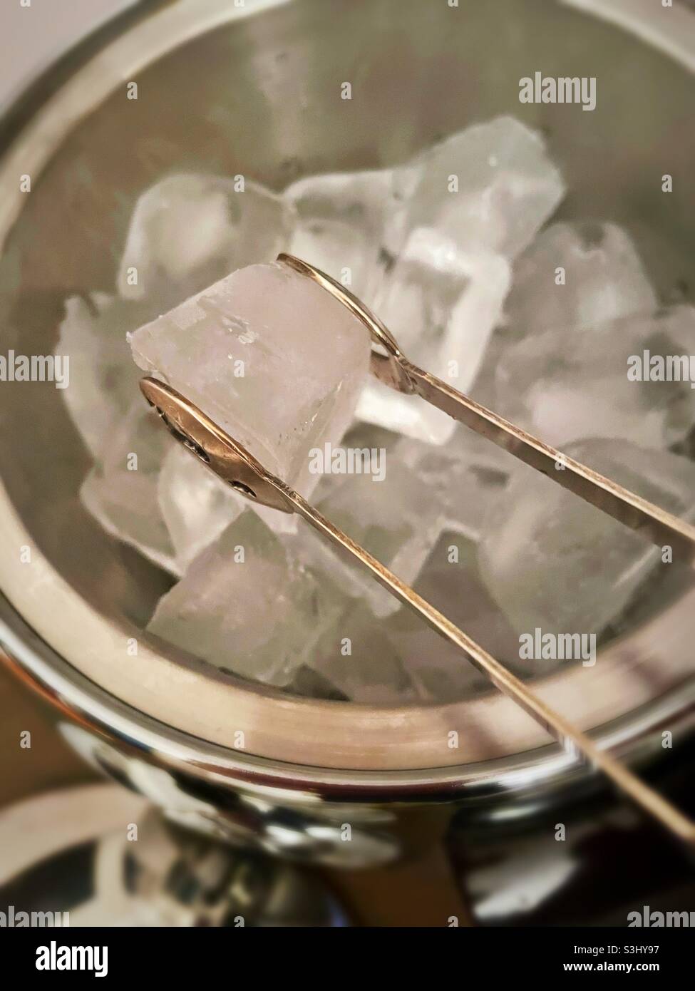 Ice cubes removed from the ice cube. Black background Stock Photo - Alamy