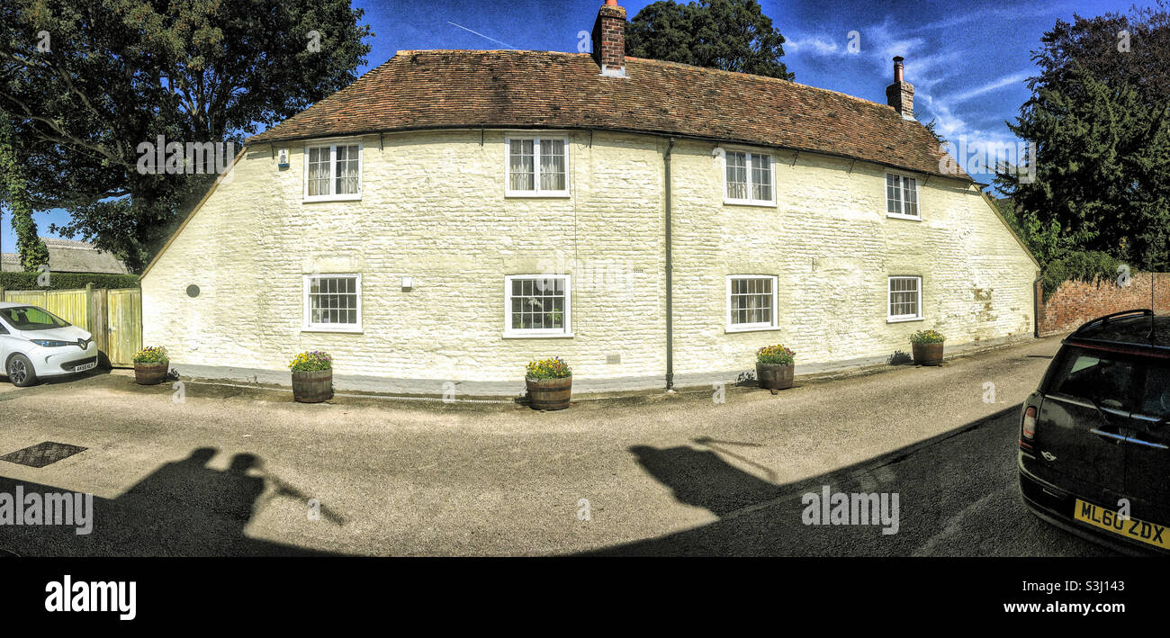 Panorama of some cottages in the village of Ickham, Kent Stock Photo ...