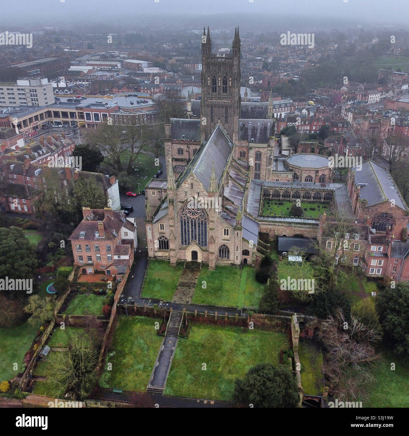 Worcester cathedral aerial hi-res stock photography and images - Alamy