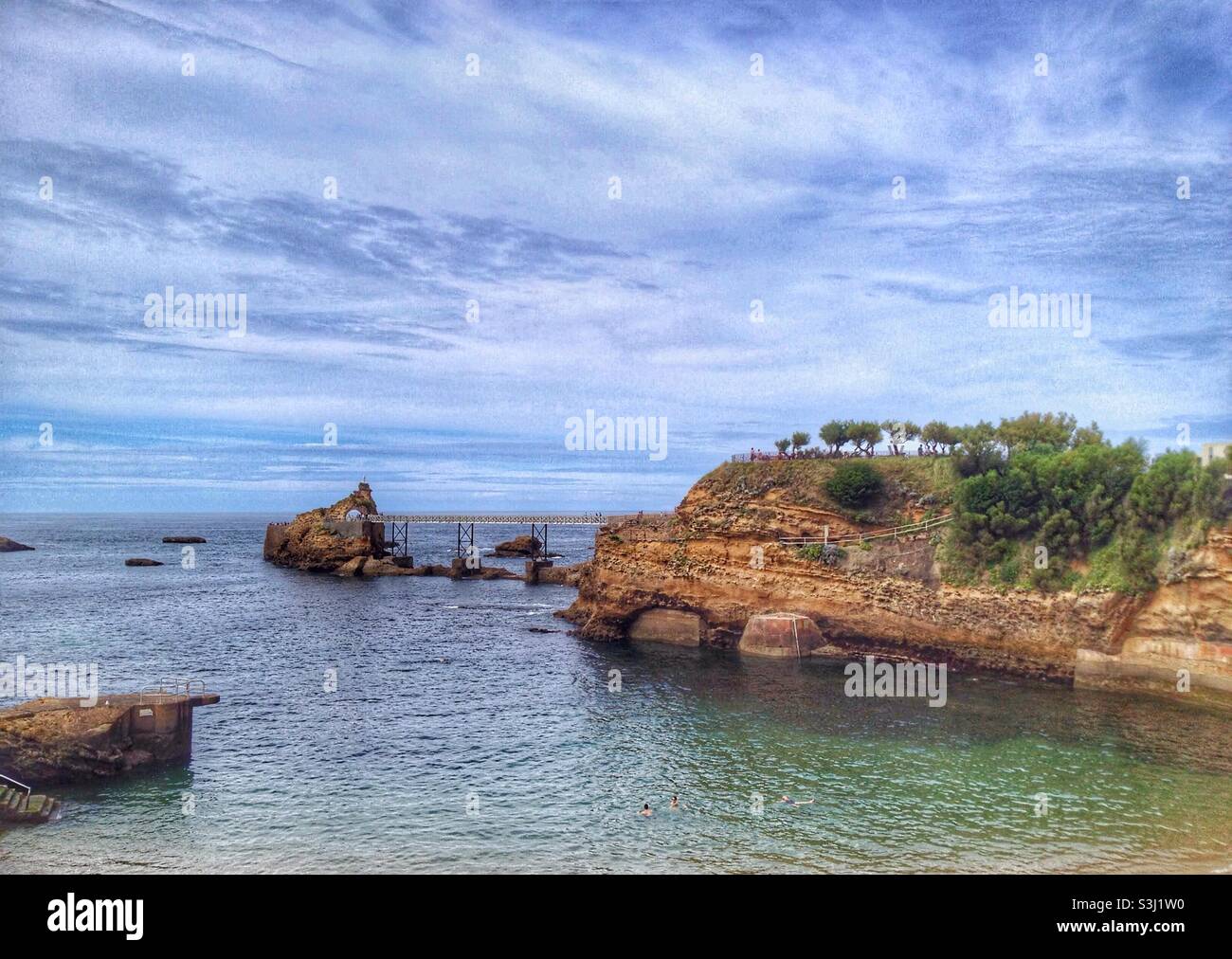 Le Rocher de La Vierge in Biarritz, Pyrenees-Atlantiques, France Stock ...