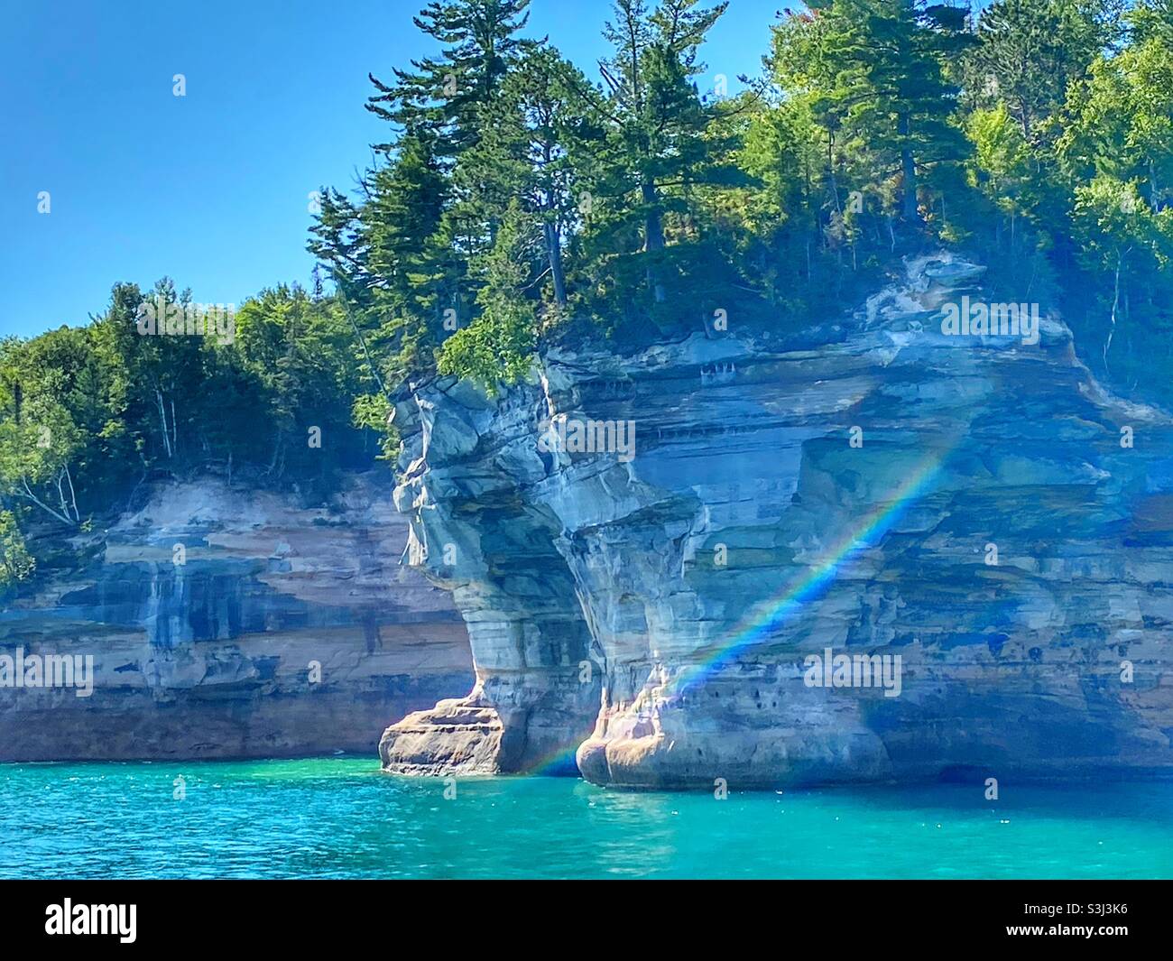 Beautiful shoreline along Pictured Rocks Lakeshore National Park Stock ...