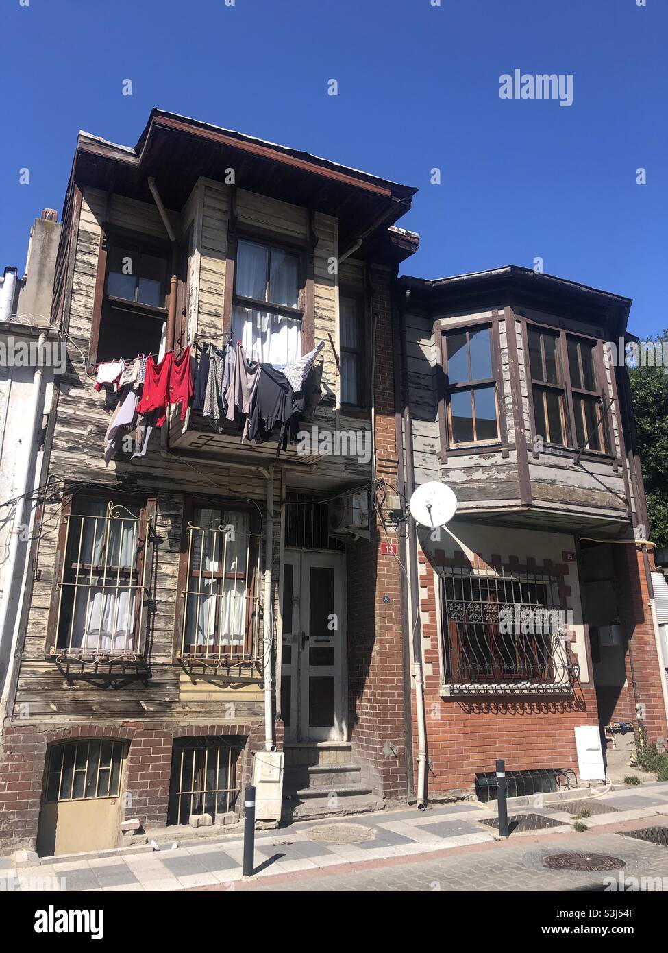 Classical style wooden structure house in kadikoy district of istanbul ...