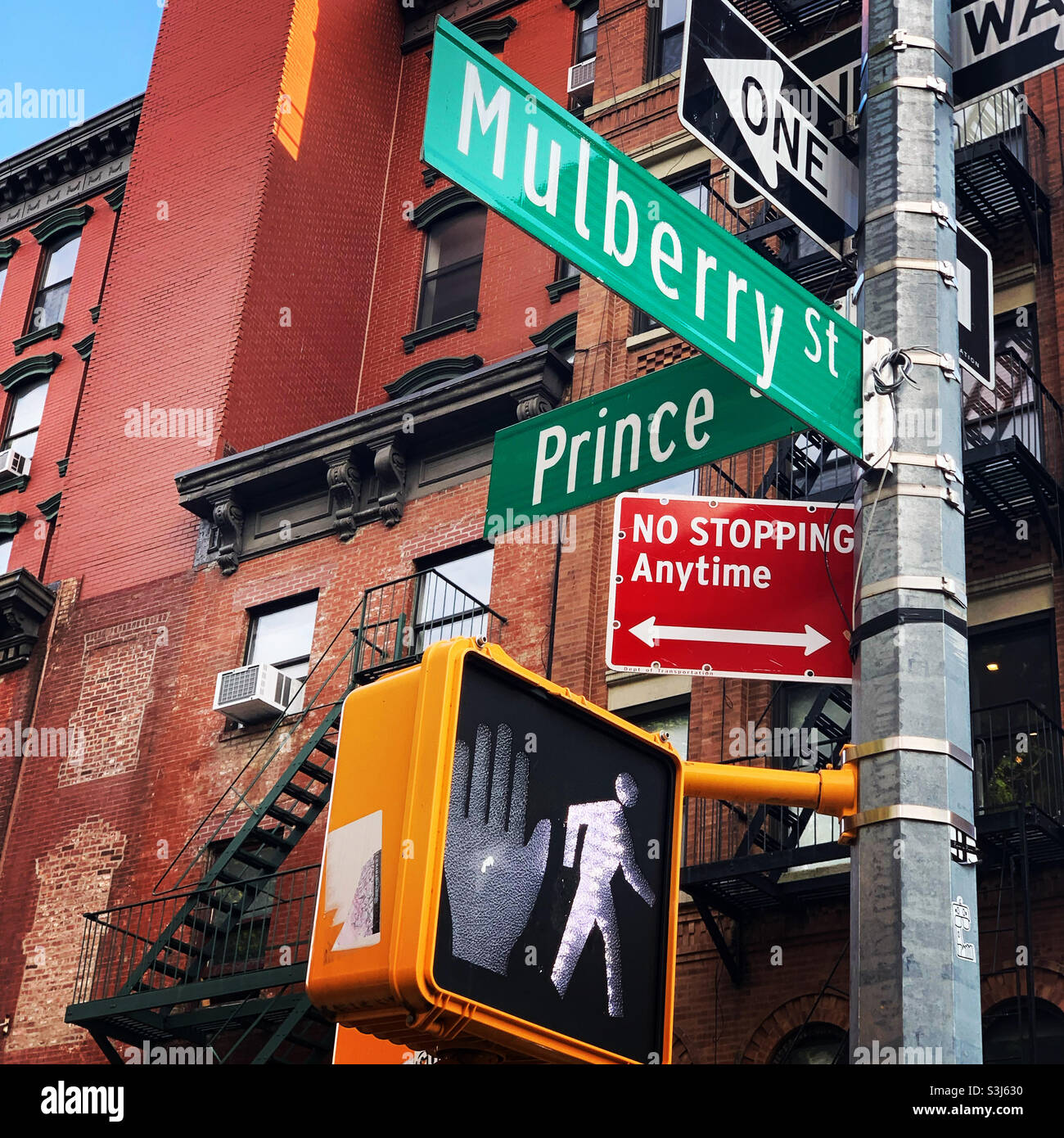 August, 2021, Street signs, NoLita, Manhattan, New York, New York ...