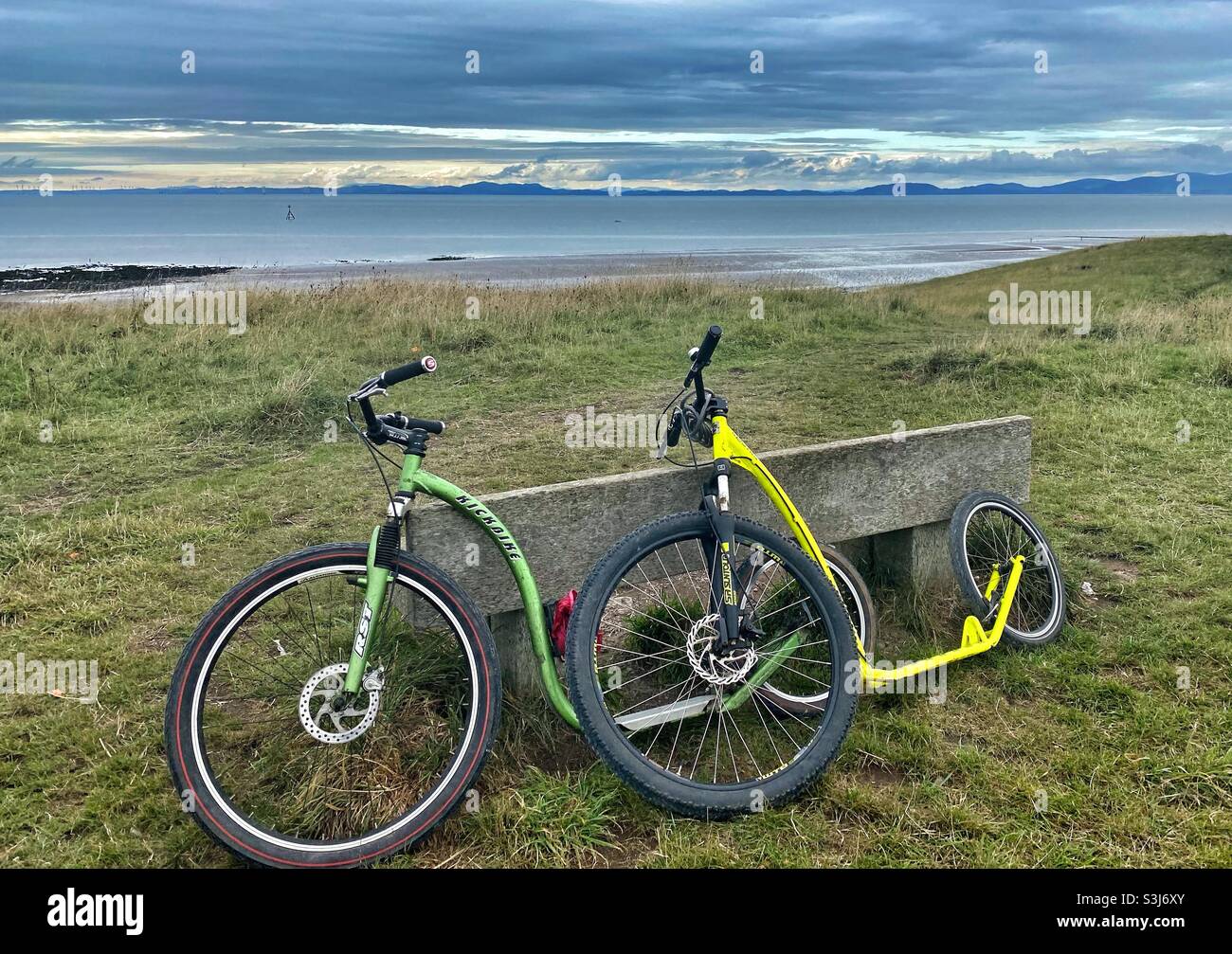 Kickbikes with a view Stock Photo - Alamy