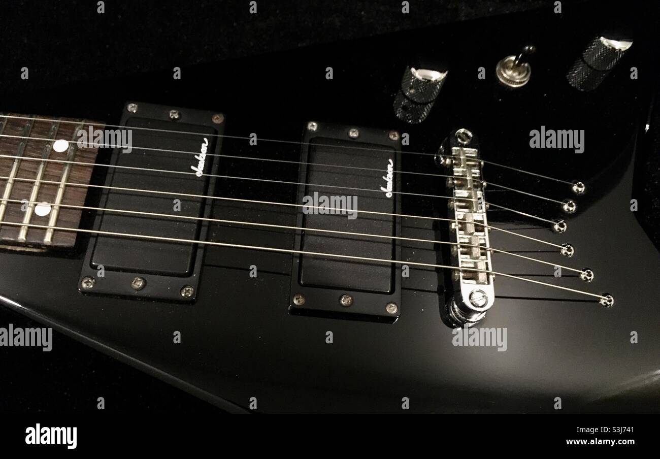 Electric Guitar Steings and Pickups Stock Photo - Alamy