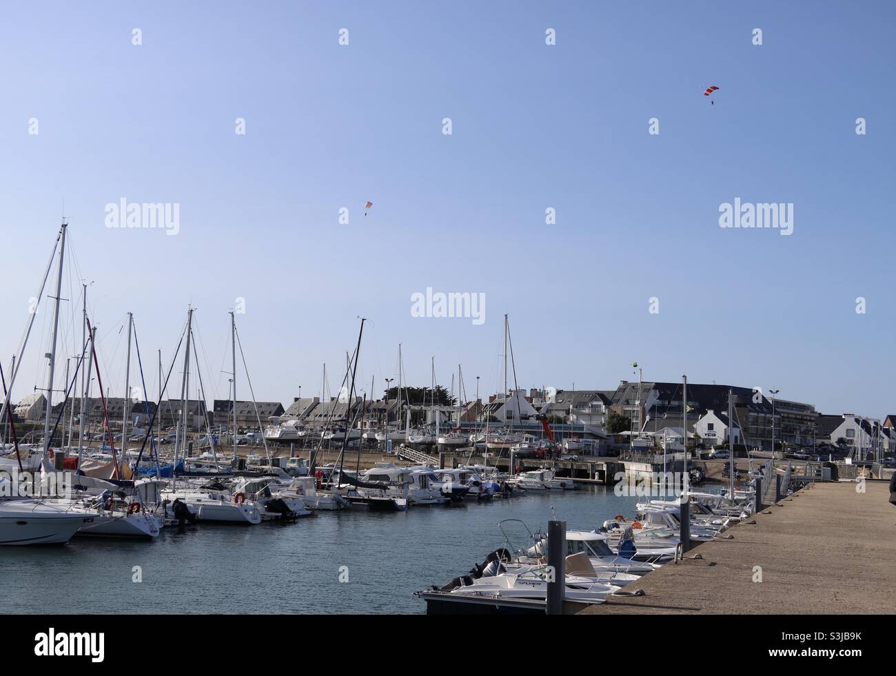 The beautiful harbor of Port Haliguen in Quiberon, Brittany, France ...