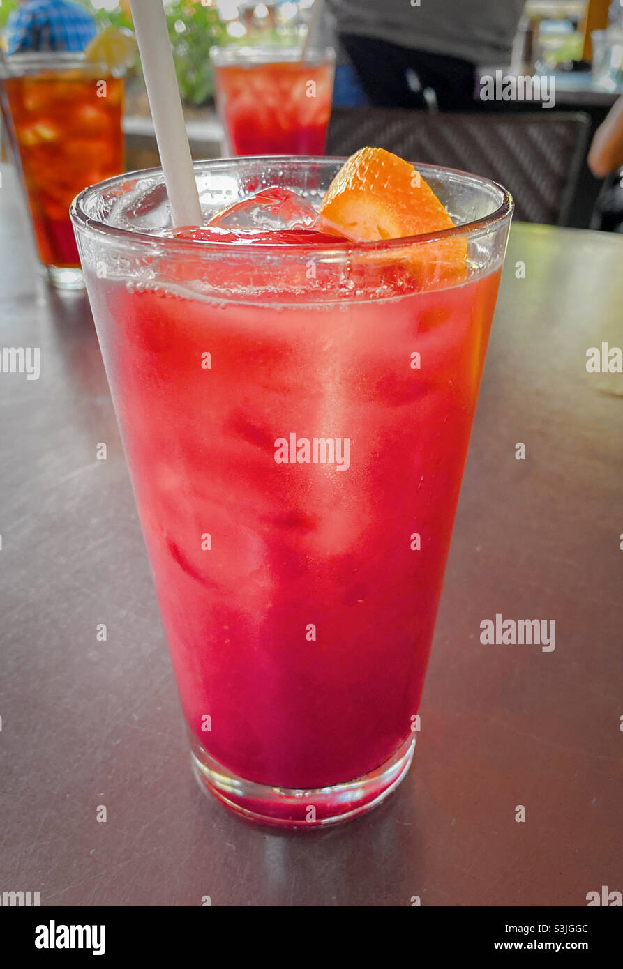 Red sangria with fruit Stock Photo - Alamy