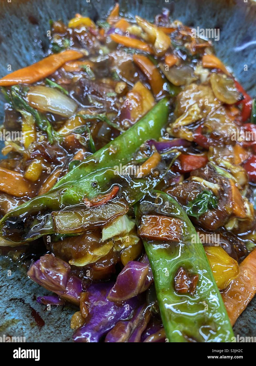 Fiery Beef Stir Fry Stock Photo - Alamy
