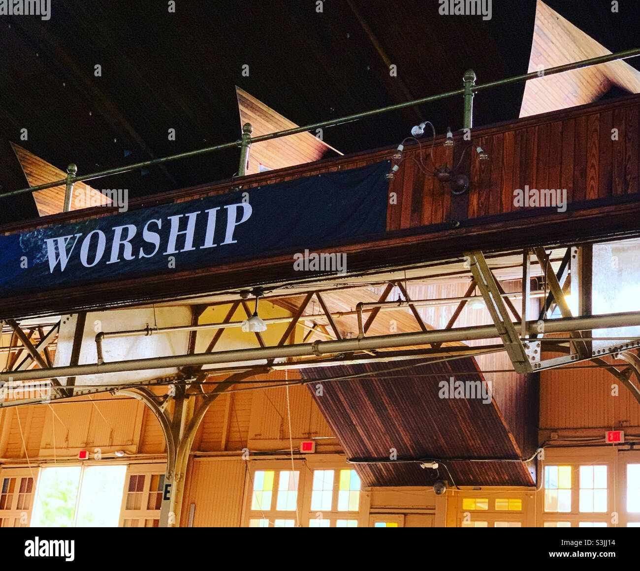 August, 2021, sunlight streams in through the windows of the Great ...