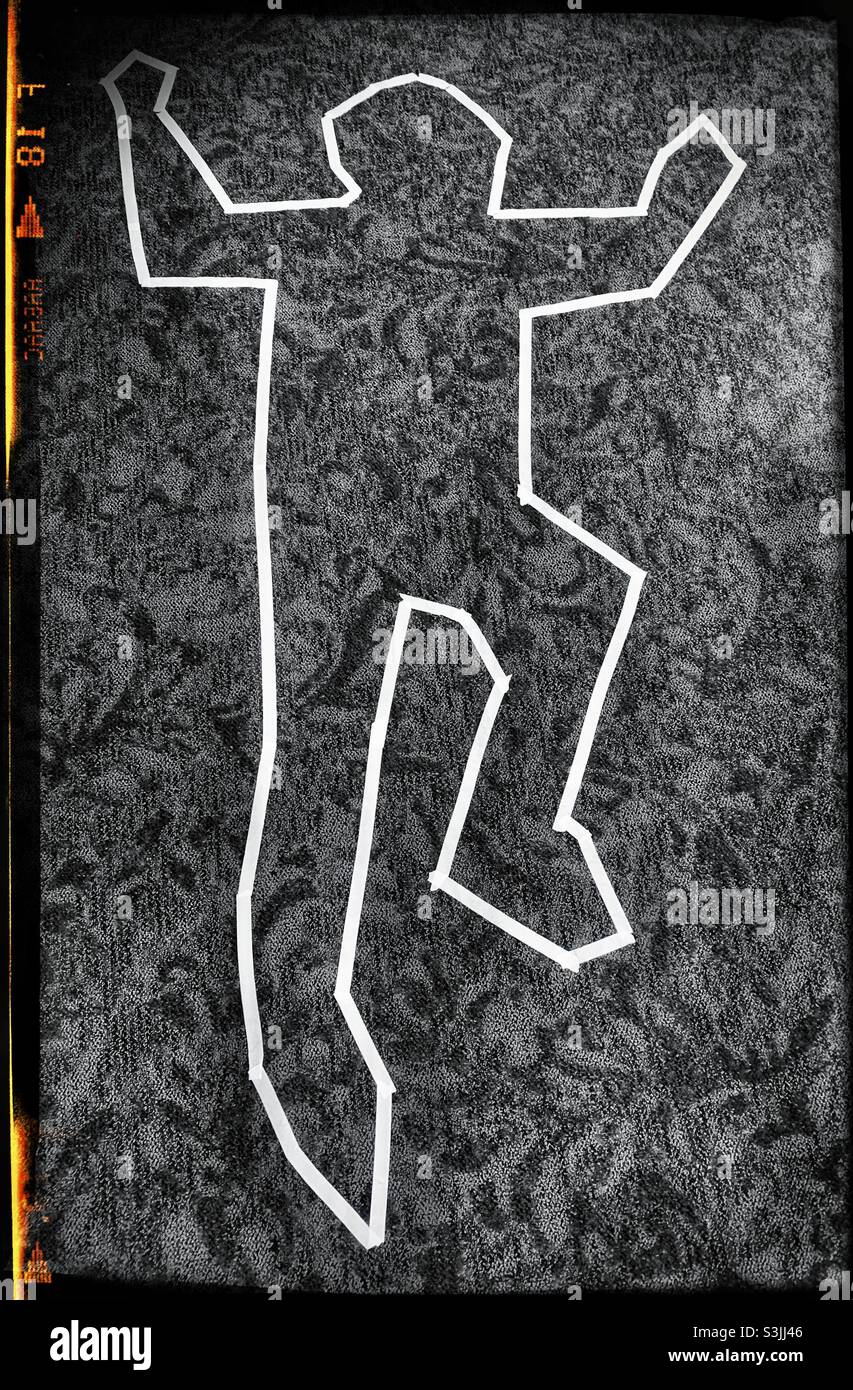 Crime scene victim outline hi-res stock photography and images - Alamy