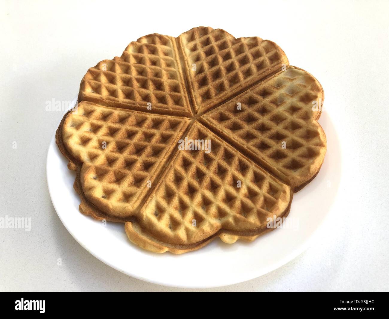 Heart shaped Homemade waffles Stock Photo - Alamy