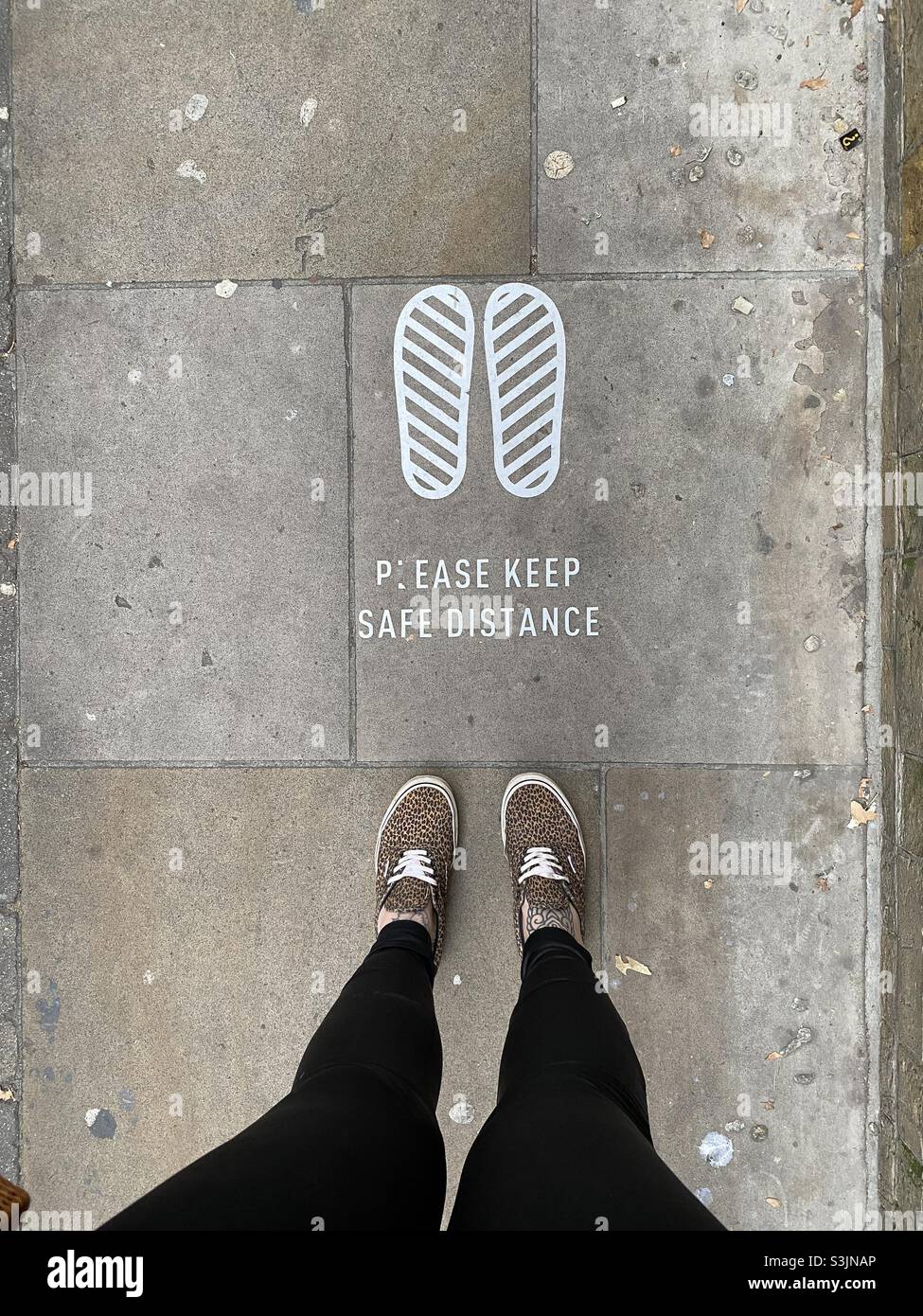 Please keep safe distance London UK Stock Photo - Alamy