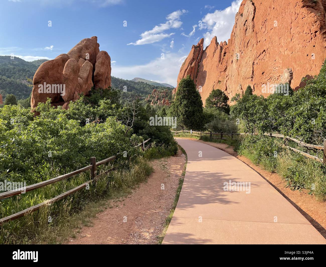 Walking path at Garden of the Gods in Colorado Springs, CO Stock Photo ...