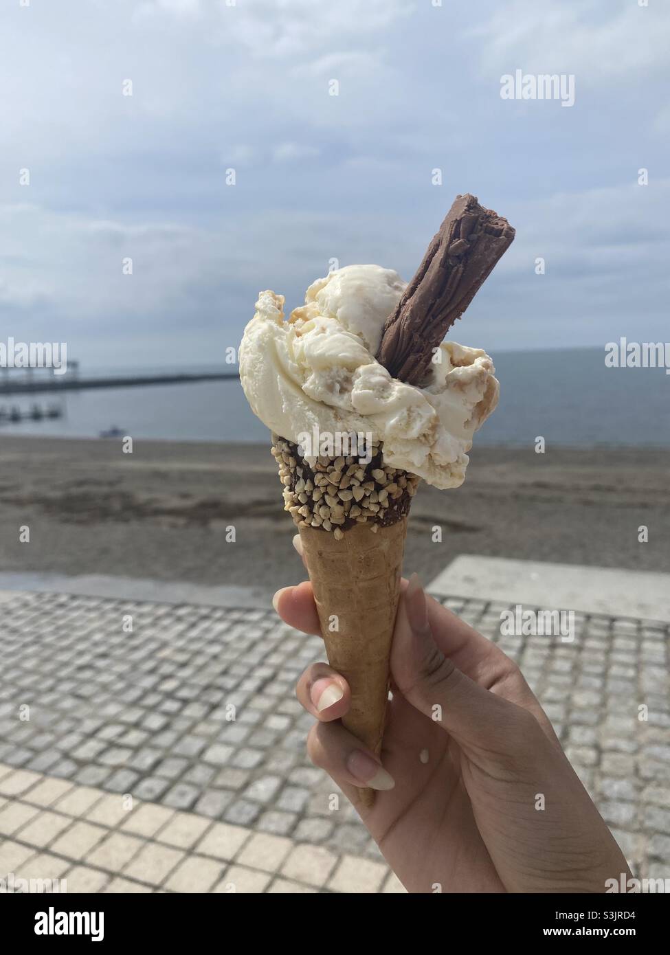 Enjoying ice cream Stock Photo - Alamy