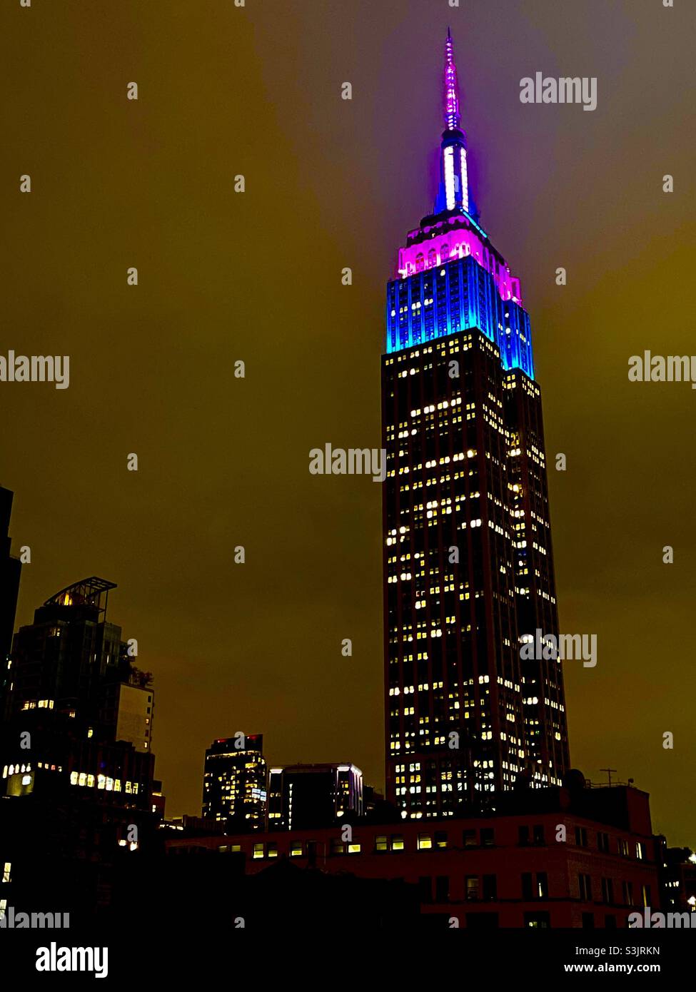 Pink and turquoise colored tower lights hi-res stock photography and ...