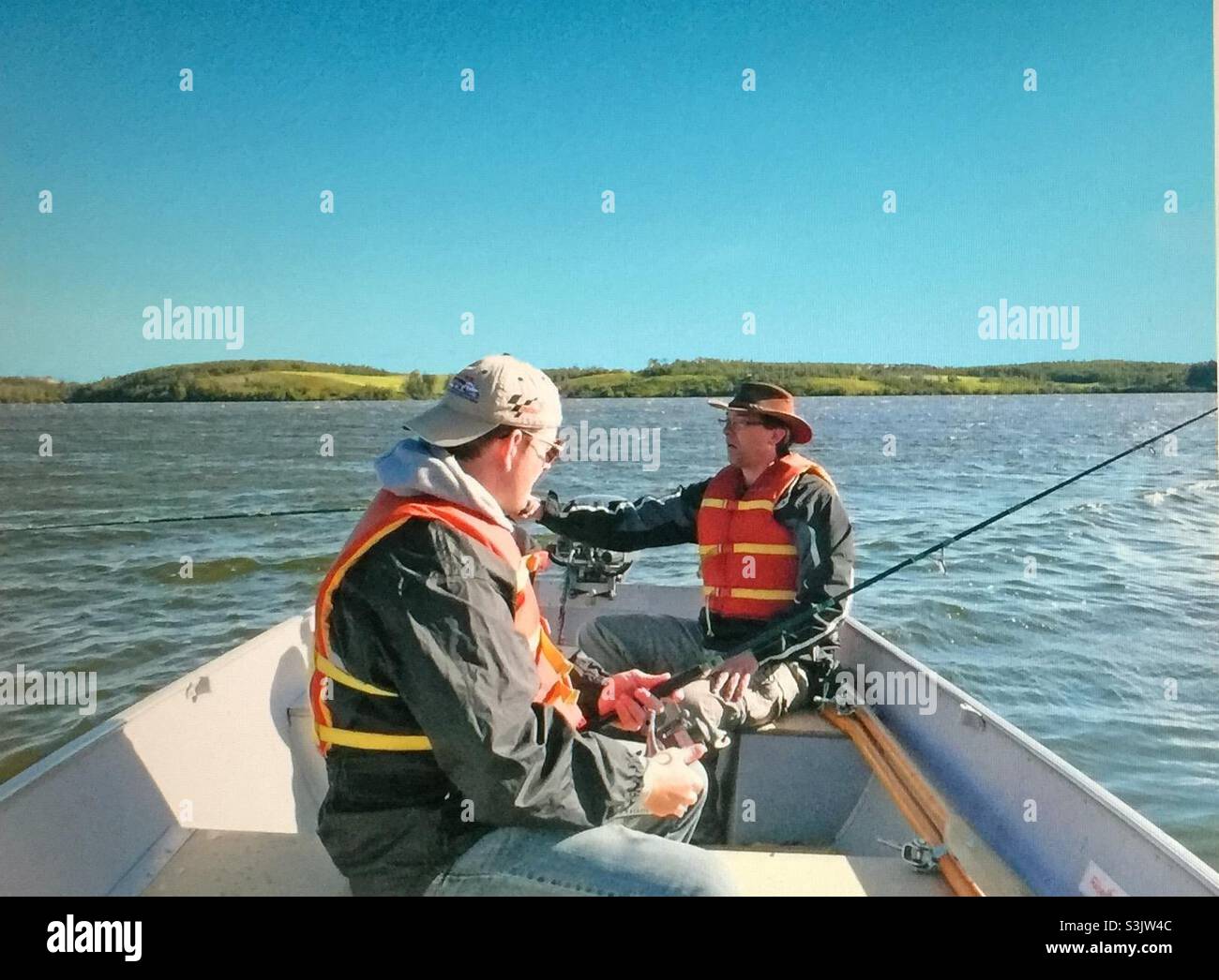 Sport fishing,calm lake, solitude, alone, reflection, glassy lake ...